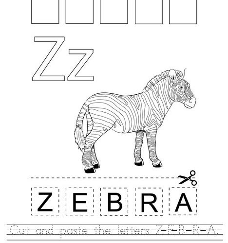 Zebra: schede taglia e incolla – Rainbow Magic English